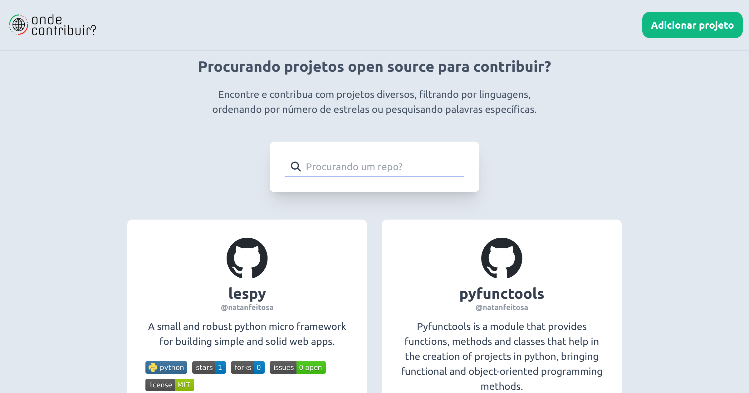 Onde Contribuir? - Listagem de projetos Open Source